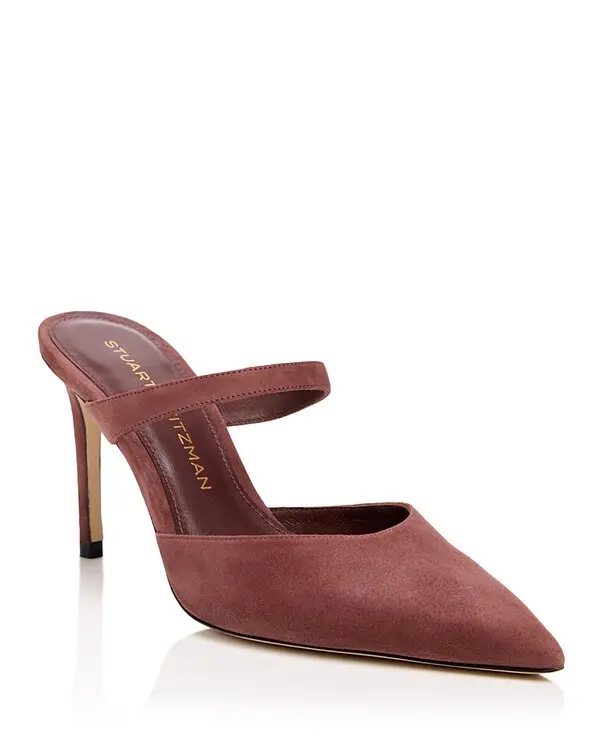 STUART WEITZMAN Power Mule Pumps With Stiletto Heel - Brownstone