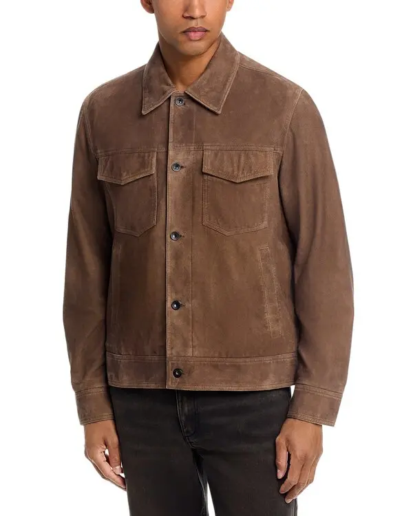 Rag & Bone Suede Trucker Jacket - Light Brown