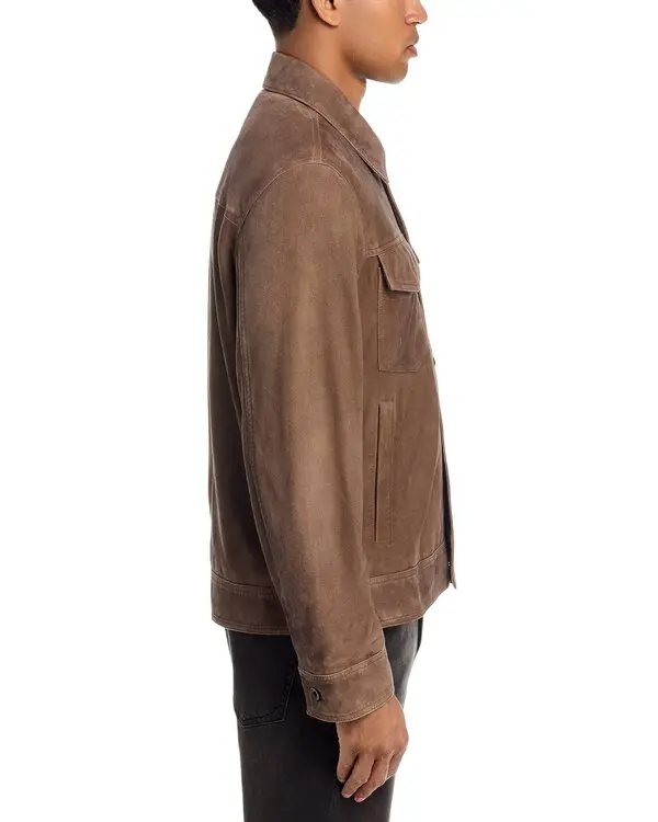 Rag & Bone Suede Trucker Jacket - Light Brown