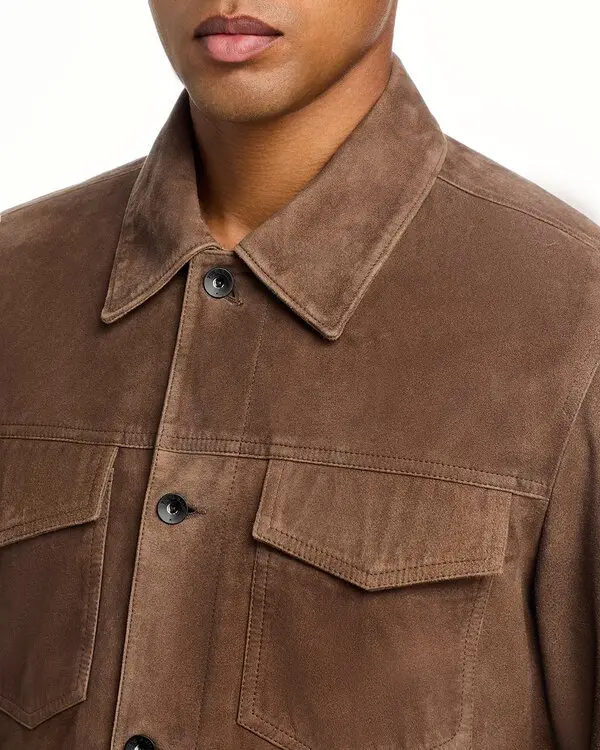 Rag & Bone Suede Trucker Jacket - Light Brown