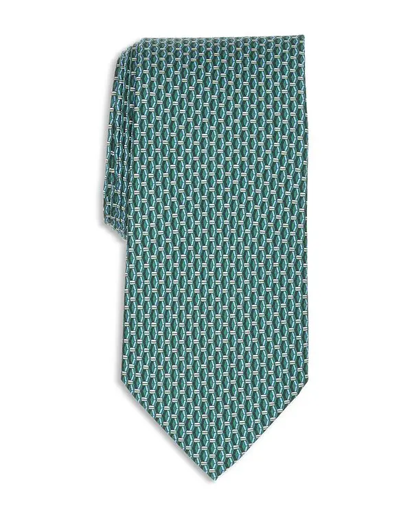 Thomas Pink Classic Geometric Print Neck Tie - Green