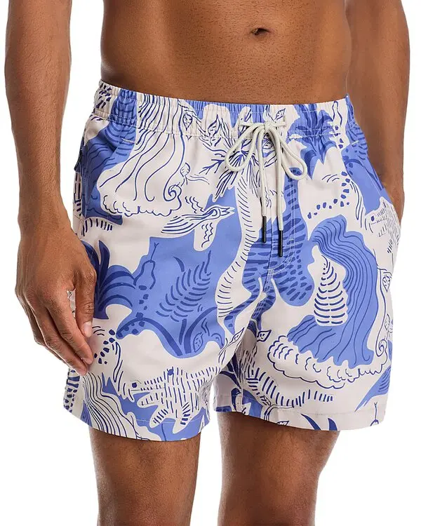 Oas Mystea Printed Swim Shorts - Blue/white