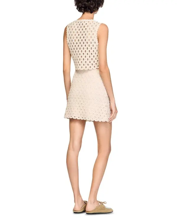 Sandro Beaded Crochet Cardigan