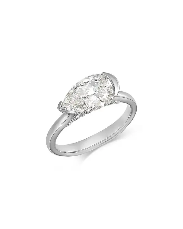 Bloomingdale'S Certified Lab Grown Diamond Pear Cut Solitaire Ring In 18k - White Gold