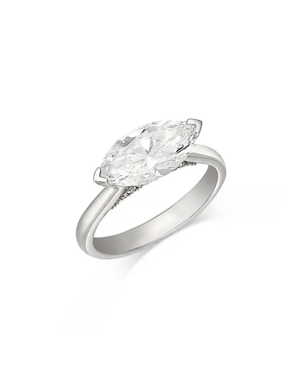 Bloomingdale'S Certified Lab Grown Diamond Marquis Cut Solitaire Ring In 18k - White Gold