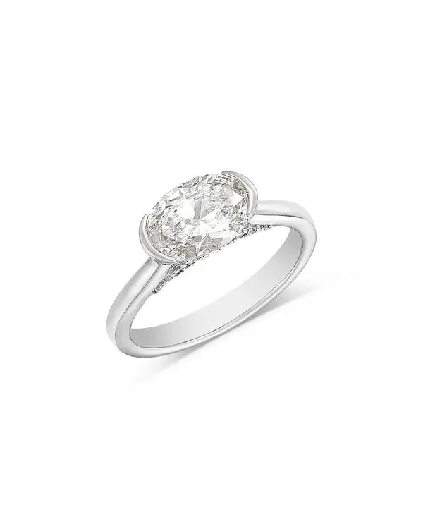 Bloomingdale'S Certified Lab Grown Diamond Oval Cut Solitaire Ring In 18k - White Gold