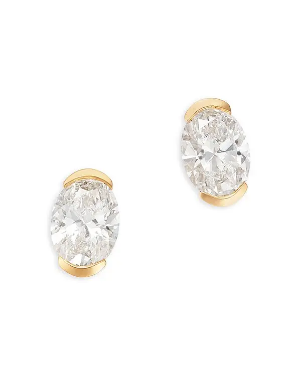 Bloomingdale'S Certified Lab Grown Diamond Solitaire Stud Earrings In 14k Yellow 2.0 Tcw - Gold