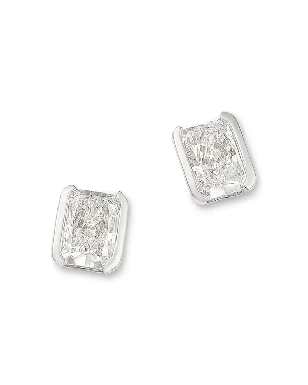 Bloomingdale'S Lab Grown Diamond Solitaire Stud Earrings - White Gold