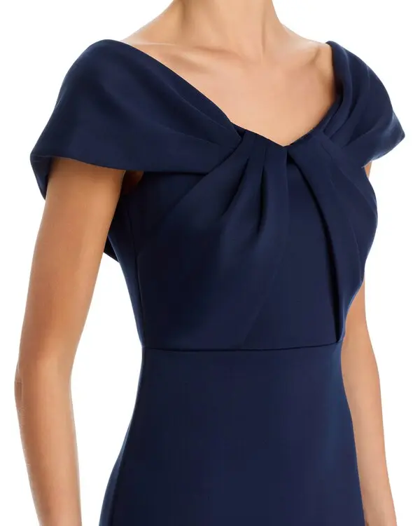 Eliza J Pleated Mermaid Gown - Navy