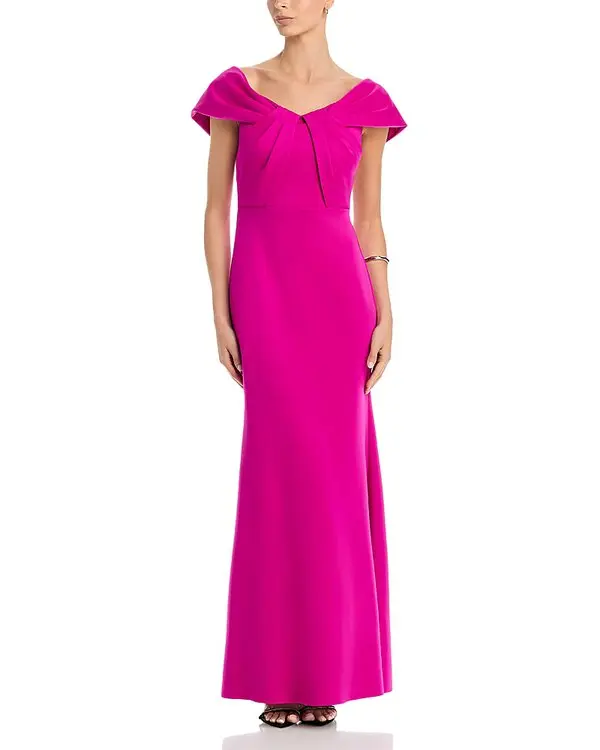 Eliza J Pleated Mermaid Gown - Orchid