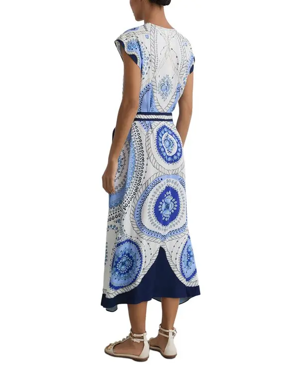 REISS Heidi Printed Midi Dress