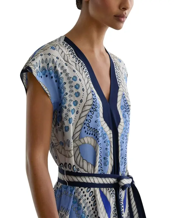 REISS Heidi Printed Midi Dress