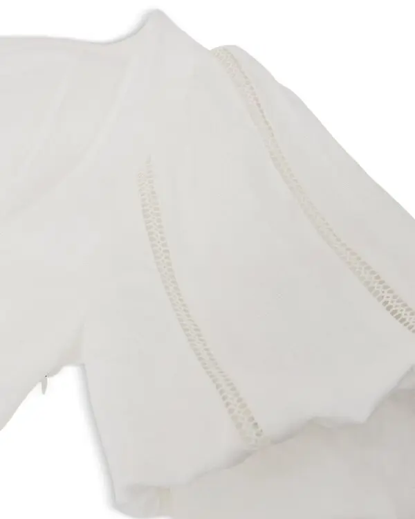 REISS Petites Short Sleeve Linen Midi Dress