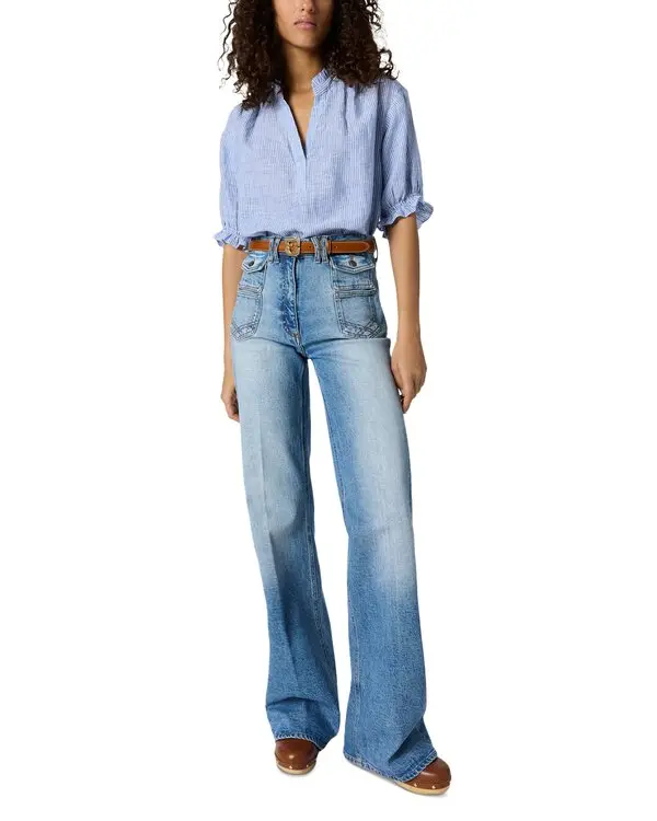 Gerard Darel Cezia Linen Striped Top