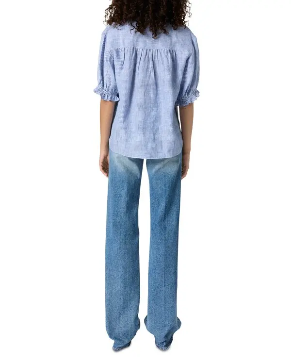 Gerard Darel Cezia Linen Striped Top