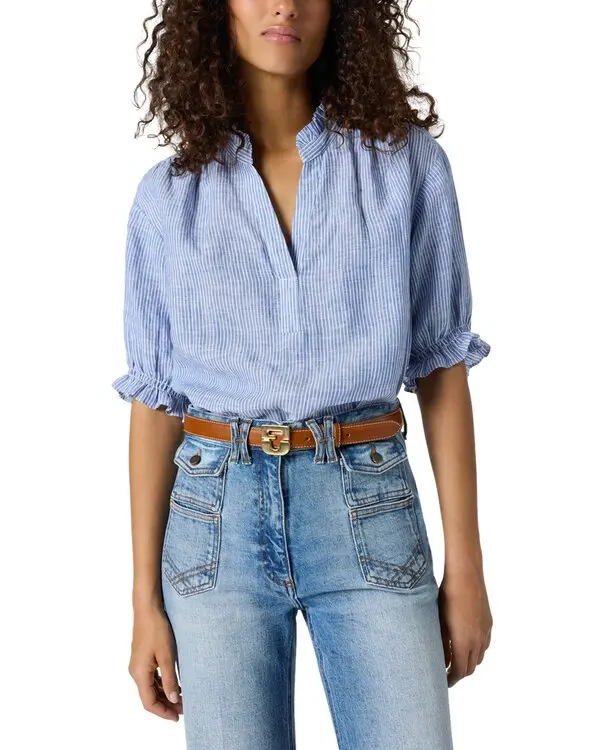 Gerard Darel Cezia Linen Striped Top