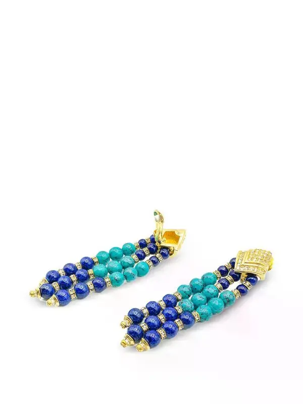 GROSSÉ 1970s Turquoise Tassel Earrings
