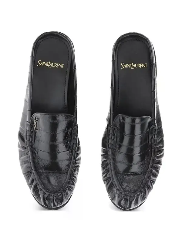 Saint Laurent Le Loafer Crocodile-effect Loafers