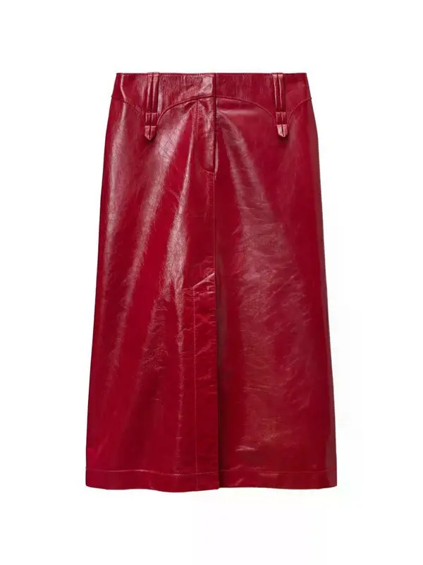 Tory Burch Waxy Napa Leather Skirt