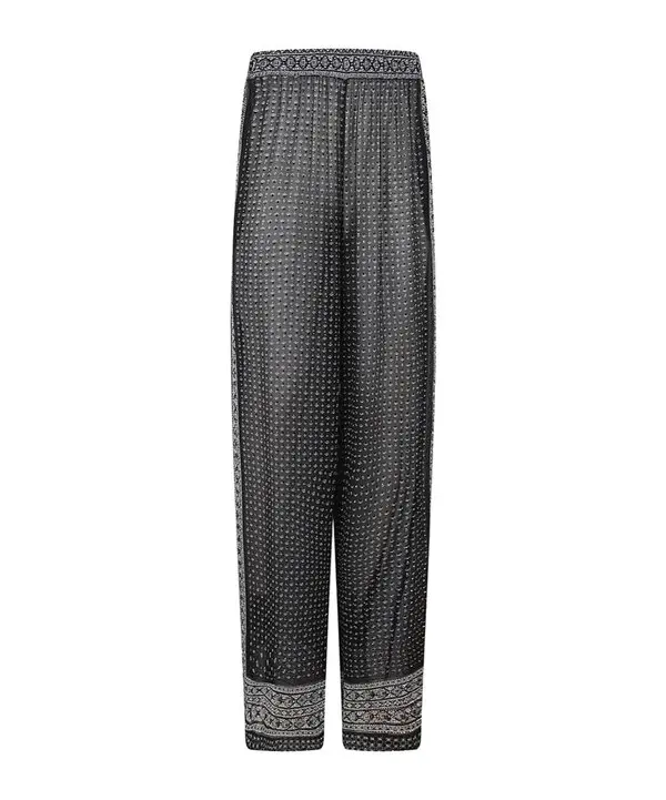 Ermanno Scervino Printed Wide-leg Pants - Black