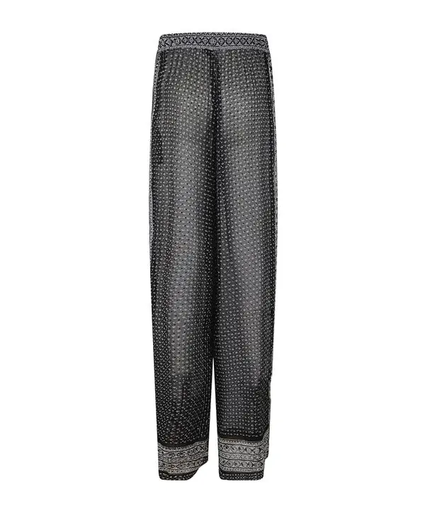 Ermanno Scervino Printed Wide-leg Pants - Black