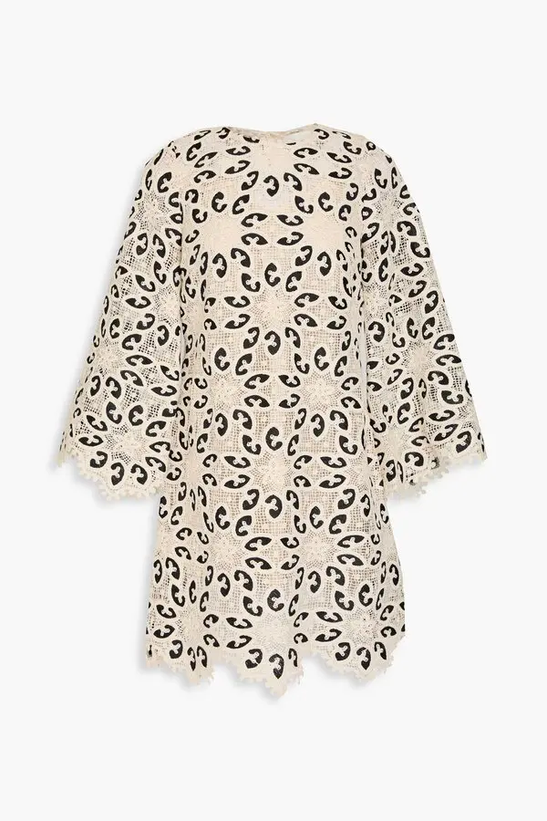 Zimmermann Scalloped Guipure Lace Mini Dress