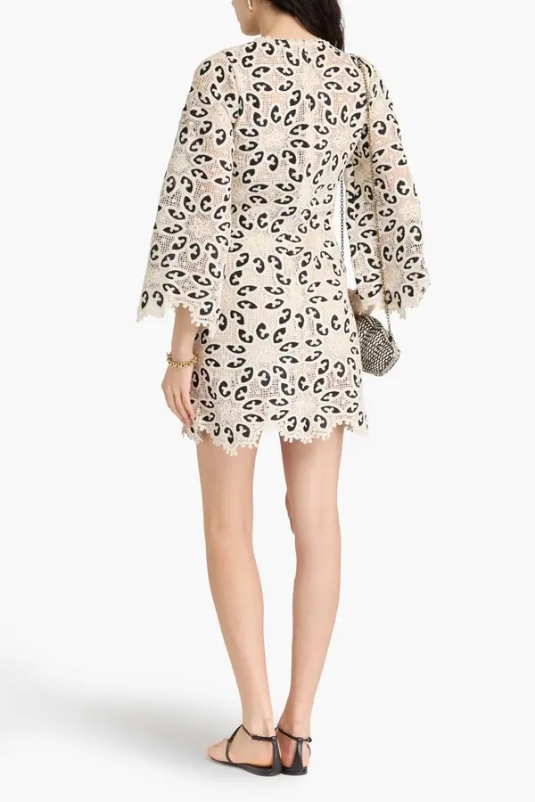 Zimmermann Scalloped Guipure Lace Mini Dress