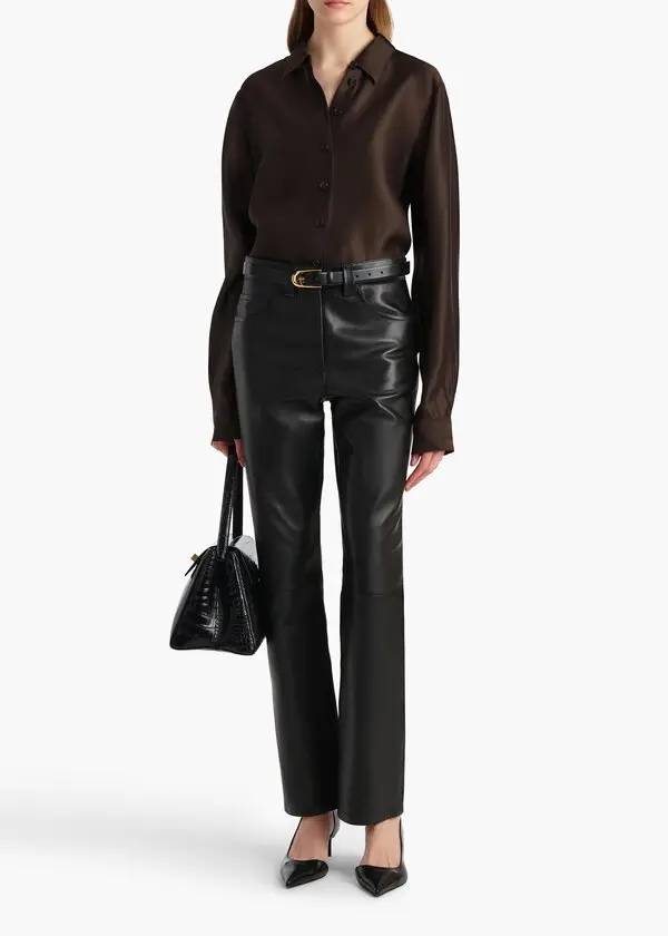 Khaite Callum Leather Pants - Black