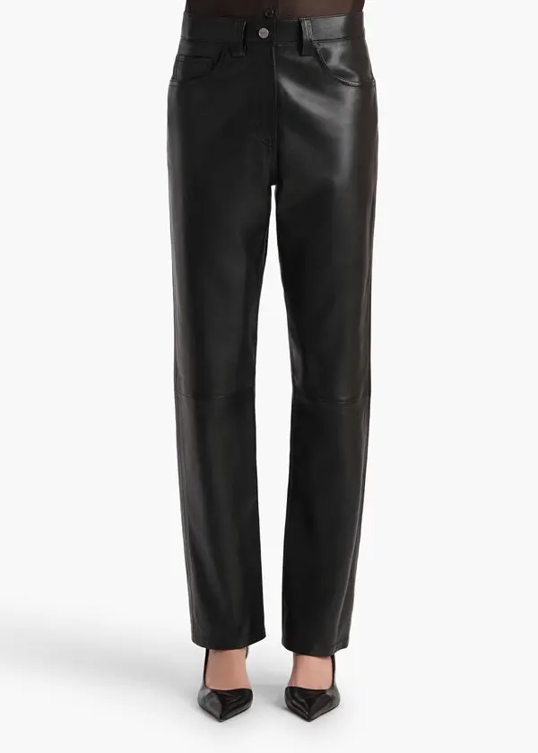 Khaite Callum Leather Pants - Black