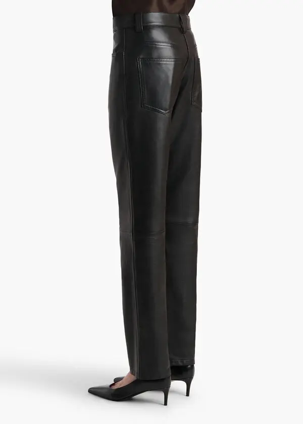 Khaite Callum Leather Pants - Black