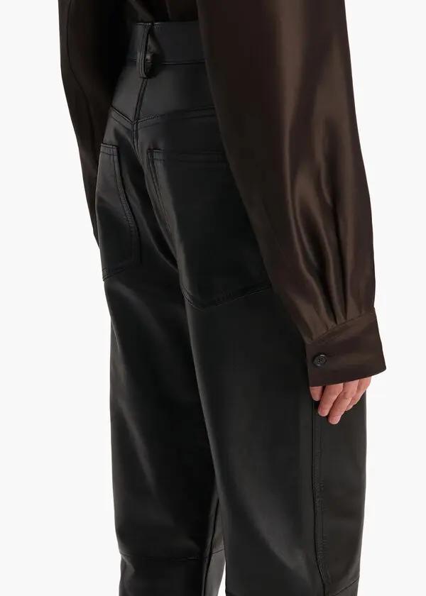 Khaite Callum Leather Pants - Black