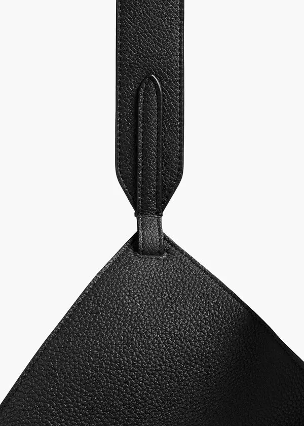 Khaite Mini Lotus Tote In Pebbled Leather - Black