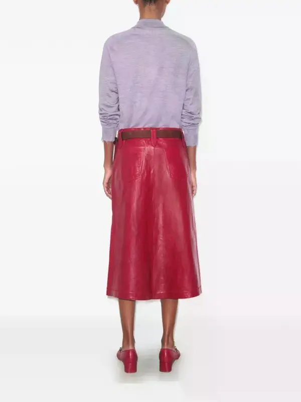 Tory Burch Waxy Napa Leather Skirt