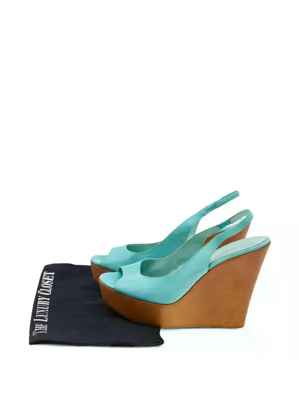 GIANVITO ROSSI Calf Leather Wedge Platform Sandals