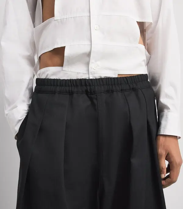 MAISON MARGIELA Drop-rise Wide-leg Trousers - Black
