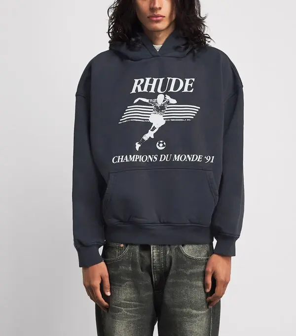 Rhude Set Piece Printed Hoodie - Black