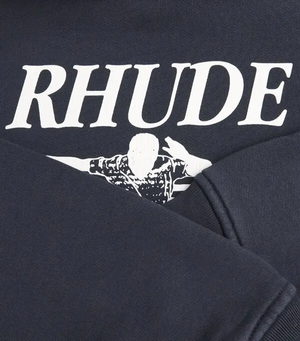 Rhude Set Piece Printed Hoodie - Black