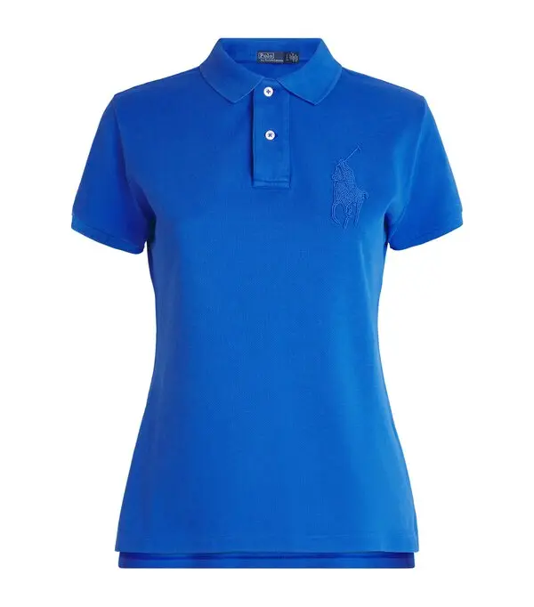 Polo Ralph Lauren Beaded Big Pony Polo Shirt - Blue