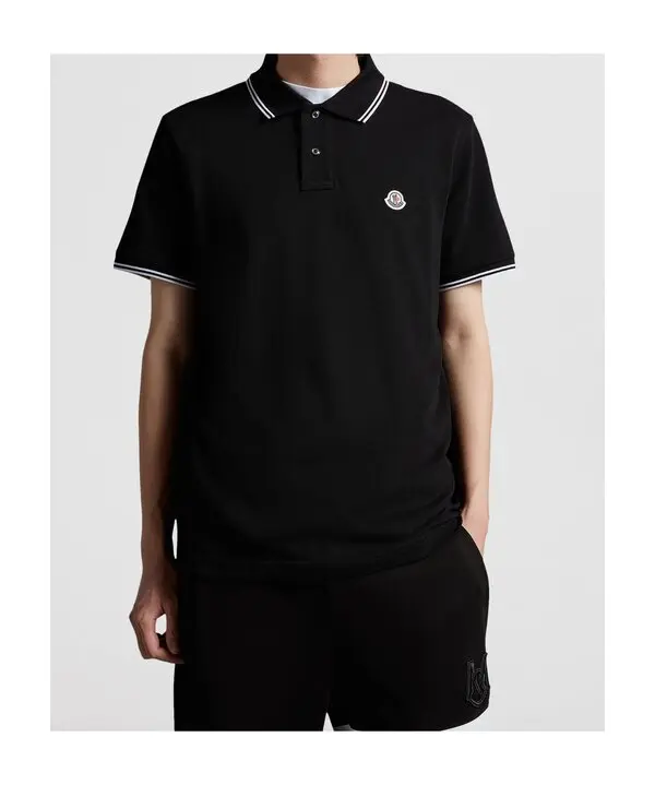 Moncler Short Sleeve Polo Shirt With Logo Embellishment