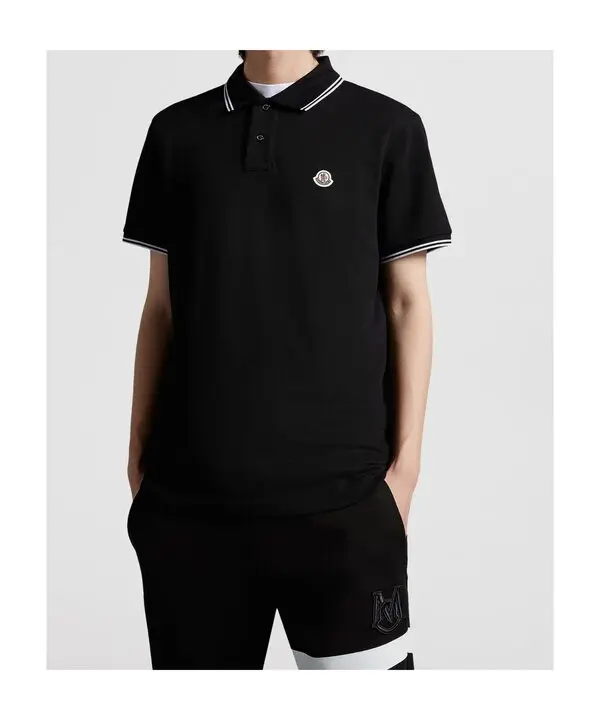 Moncler Short Sleeve Polo Shirt With Logo Embellishment