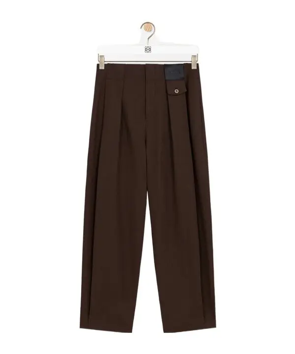 Loewe Logo-patch Pleated Wide-leg Trousers