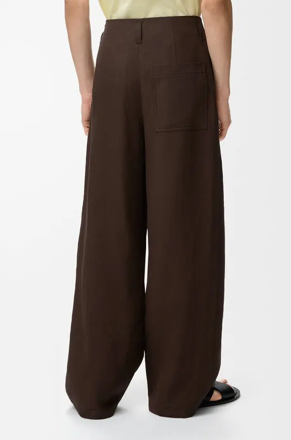 Loewe Logo-patch Pleated Wide-leg Trousers