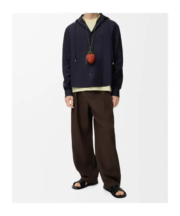 Loewe Logo-patch Pleated Wide-leg Trousers