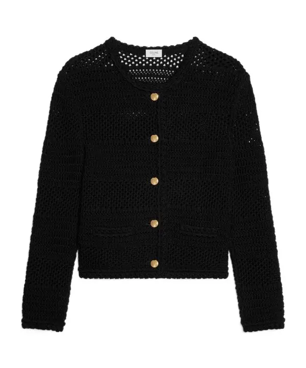 Celine Cotton Crochet Cardigan Jacket