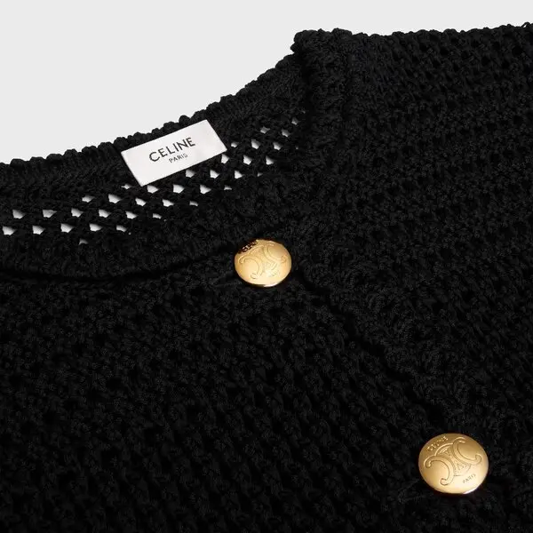 Celine Cotton Crochet Cardigan Jacket