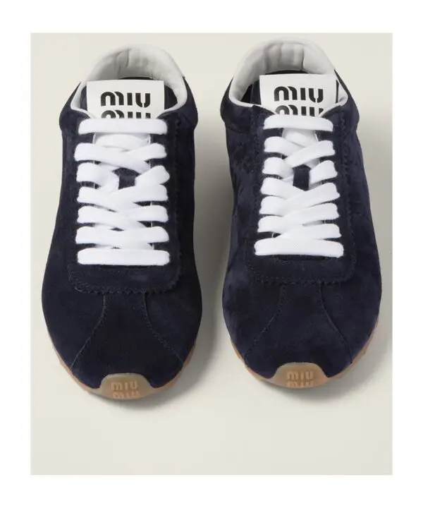Miu Miu Suede Sneakers - Navy Blue