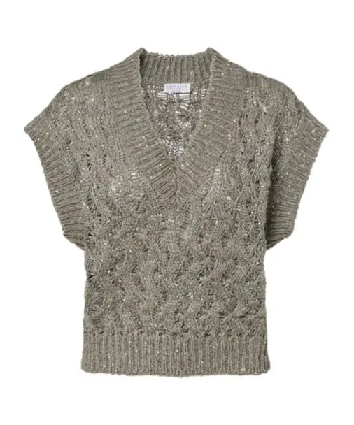 Brunello Cucinelli Sequined V-neck Sweater Vest