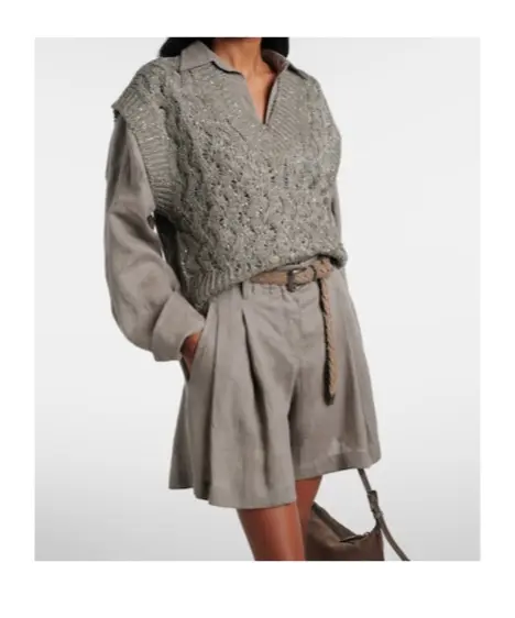 Brunello Cucinelli Sequined V-neck Sweater Vest