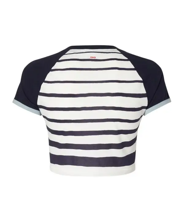 Fendi Striped Raglan Sleeve T-shirt