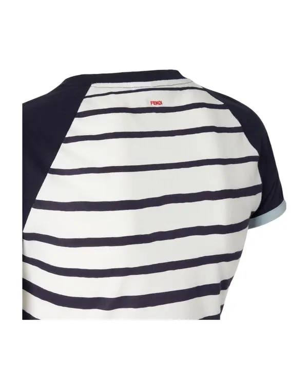 Fendi Striped Raglan Sleeve T-shirt
